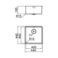 Foster 2156 856 2156856 Ke Gun Metal Undermount sink 1 bowl 44 cm - gun ...