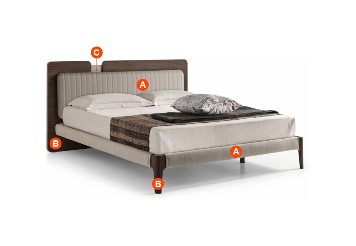Maronese Acf GINGER Double bed with melamine headboard | lacquered and ...